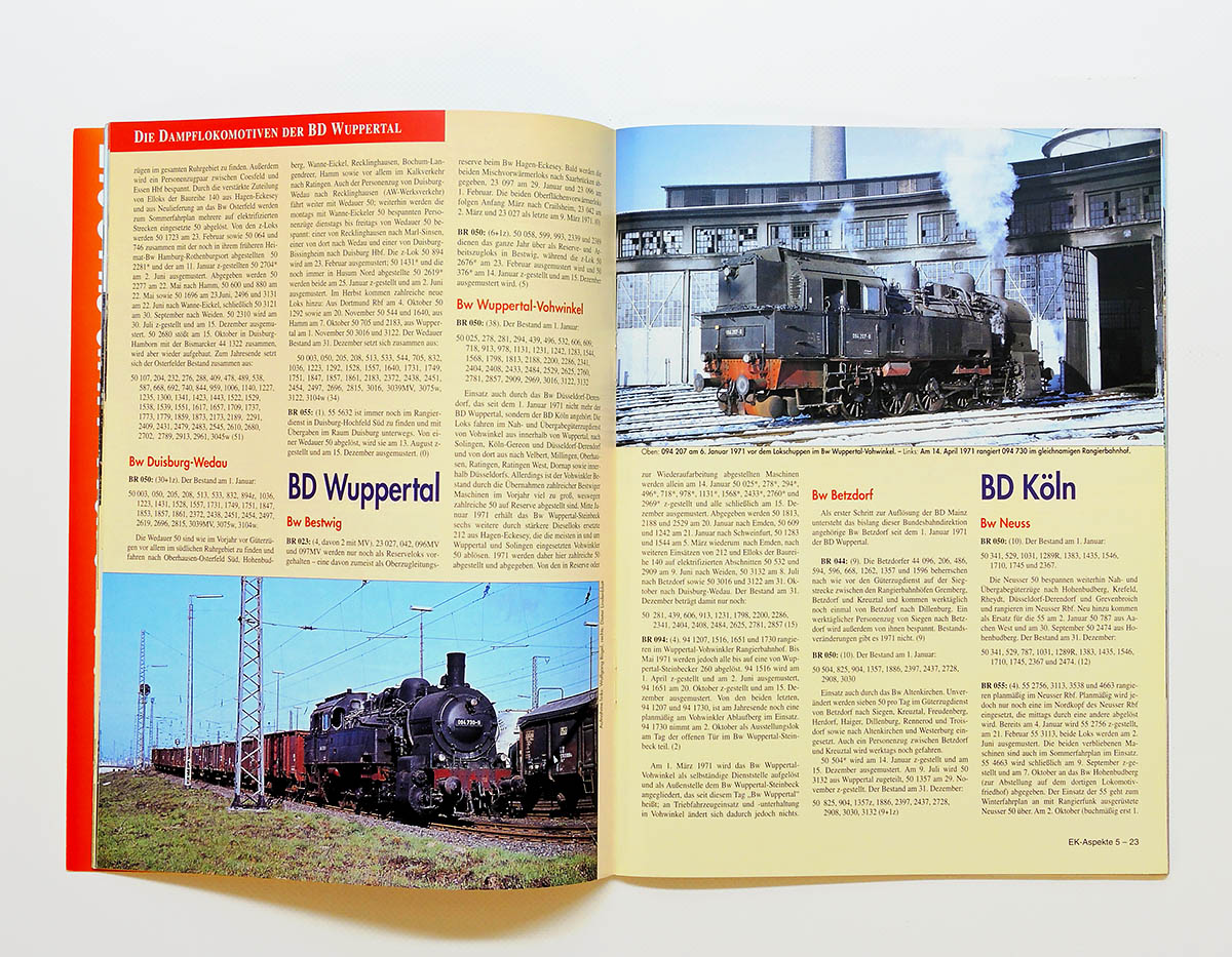 EK-ASPECTS 5 - 25 years ago: DB steam locomotives 1971 £8.59 - PicClick UK